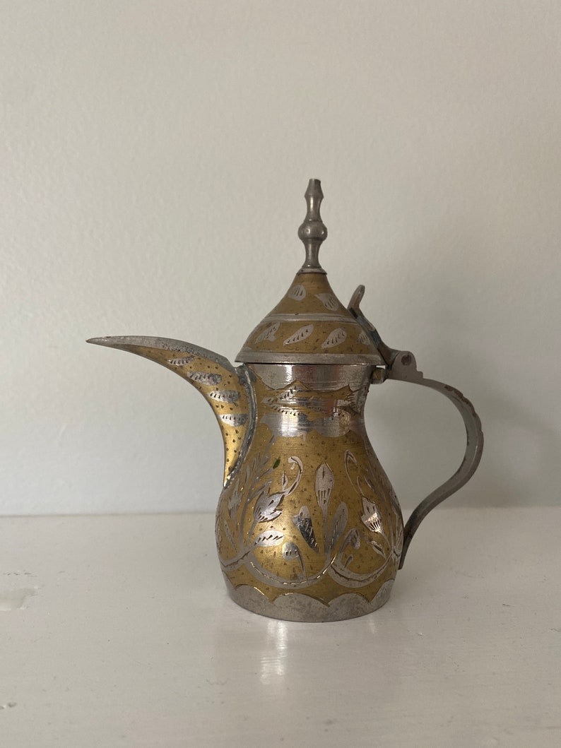 Islamic Brass Copper Dallah Coffee Teapot Middle East Arab Turkey ...