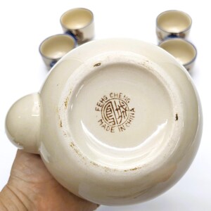 Vintage Feng Cheng Tea Set | Hand Painted Ceramic Teapot With 6 Cups ...