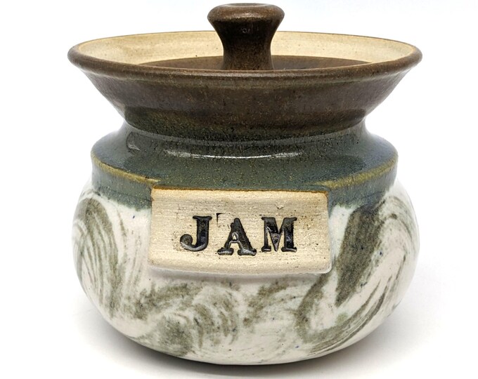 Vintage Studio Pottery Jam Jar: Signed Stoneware Swirl Glaze Kitchen ...