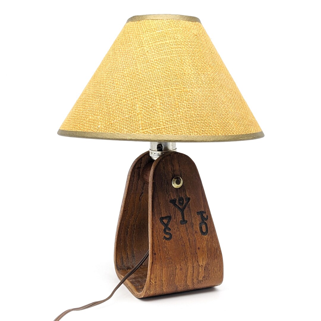 Vintage Wooden Stirrup Table Lamp | 1950s Fort Recovery Western Cowgirl ...