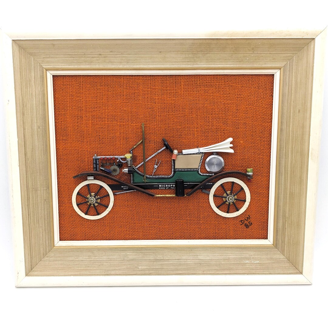Vintage Wall Art Ford T 1911 Car Mixed Media in Frame | Framed 3 ...