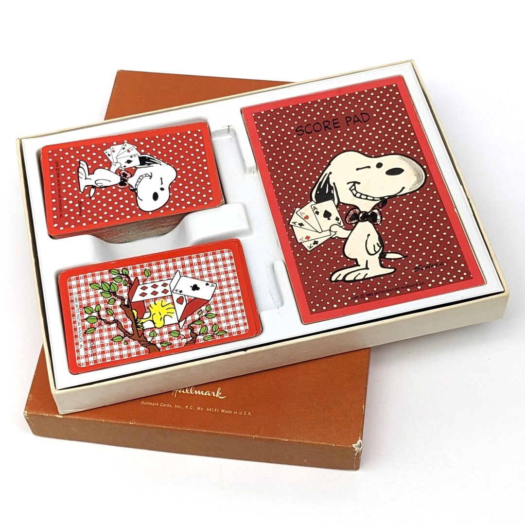 1960s Hallmark Snoopy & Woodstock Playing Cards Double Deck Set With ...