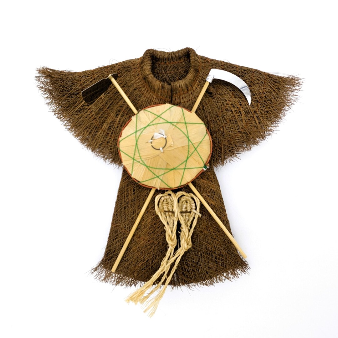 Vintage Coir Raincoat Bamboo Hat Set | Handcrafted East Asian Farming ...