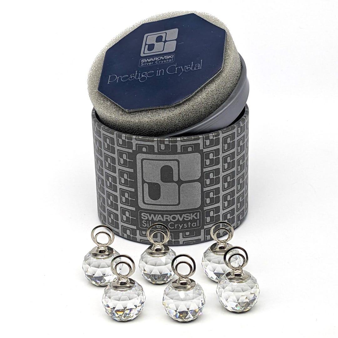 Vintage Swarovski Crystal Place Card Holders Set | Helio Crystal Sphere ...