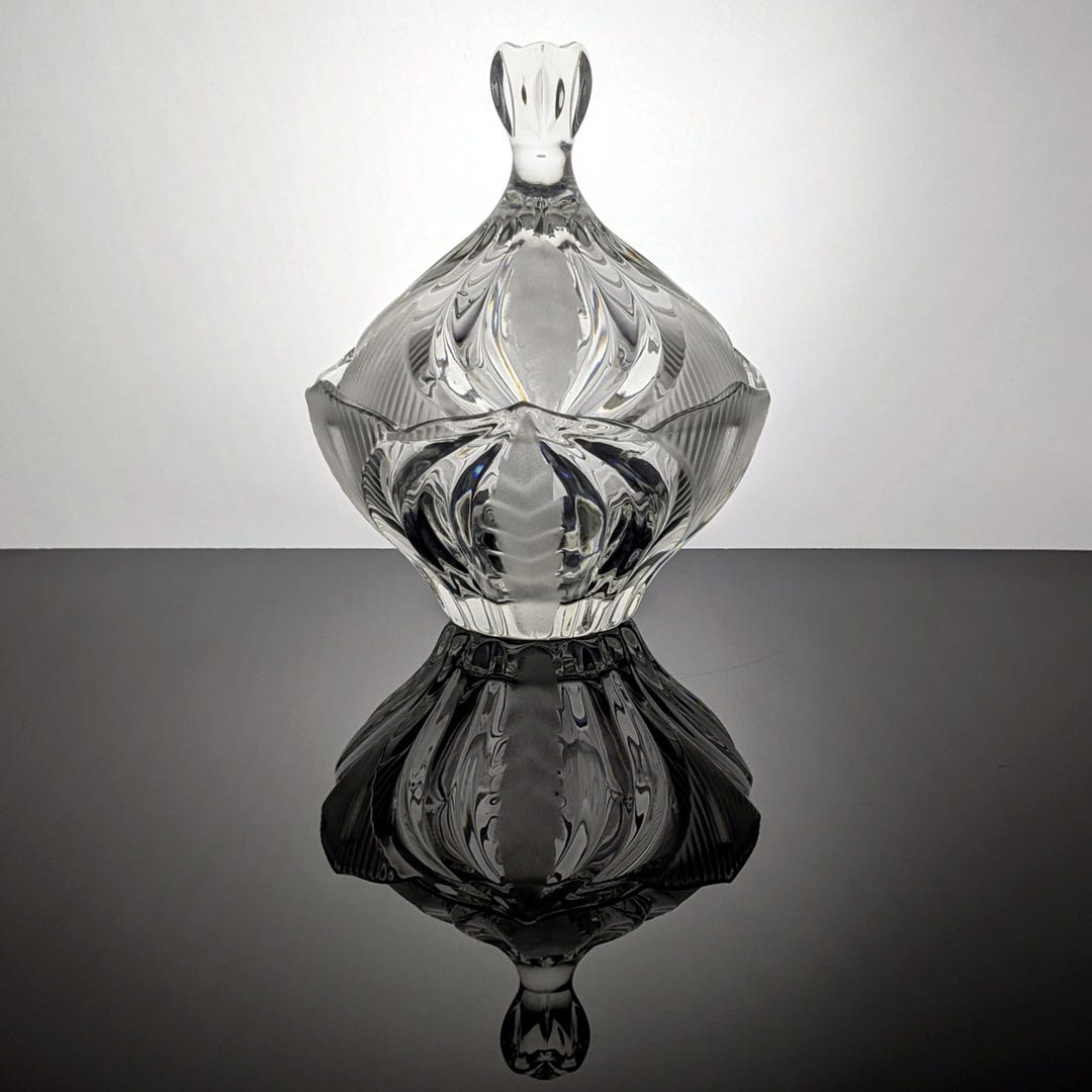 Vintage Imperlux Lead Crystal Candy Dish: Mid-century Floral Bomboniere ...