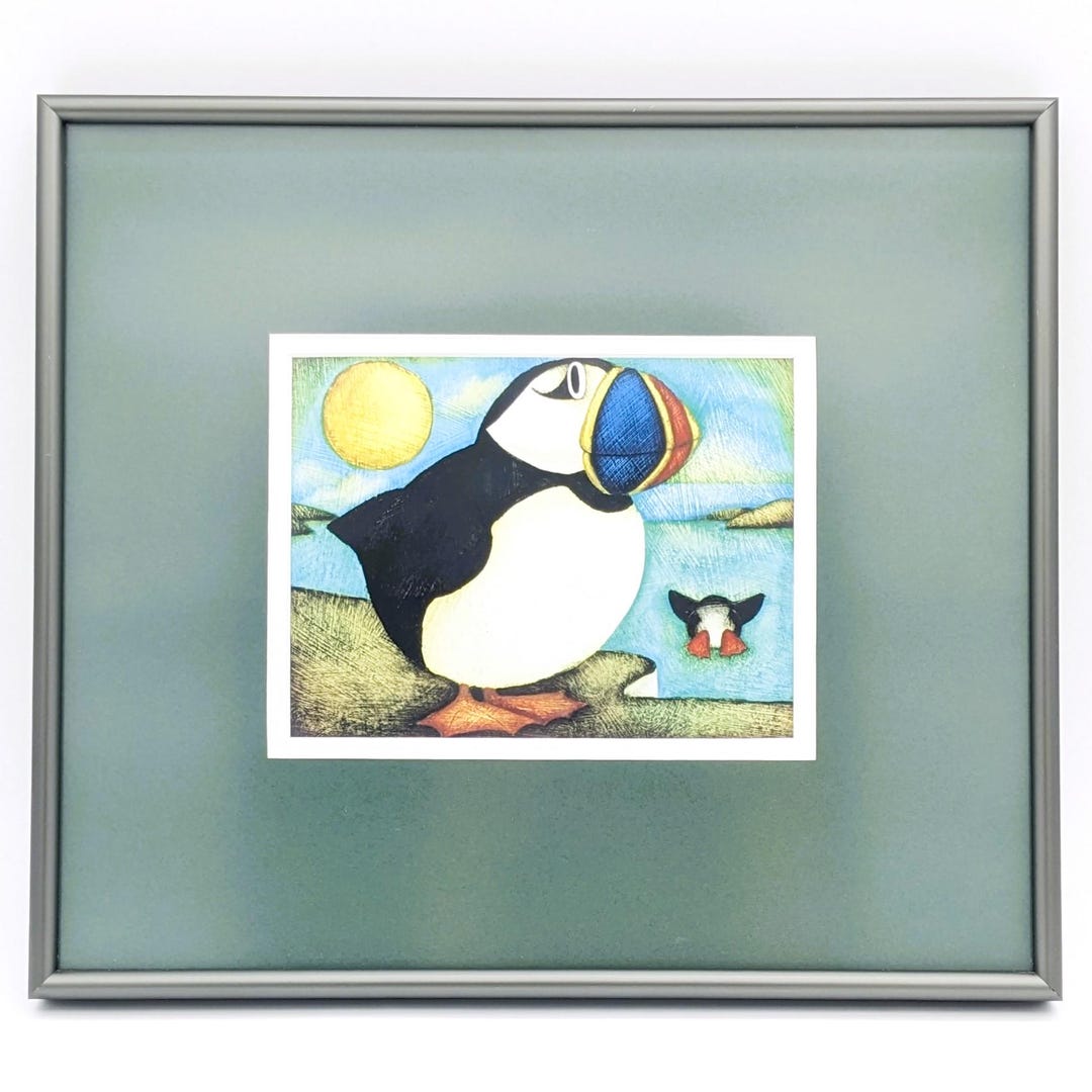 Vintage Framed Print the Puffin by Lucy Ali |atlantic Puffin Bird Wall ...