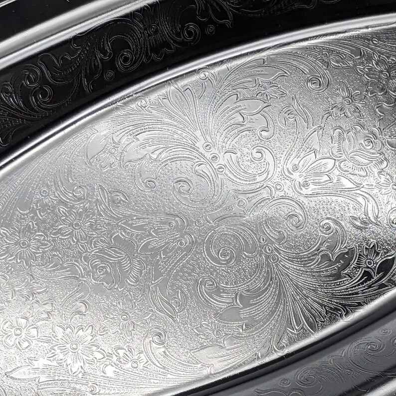 Irvinware Chrome Bread Tray: 1970s Floral Serving Platter - Etsy