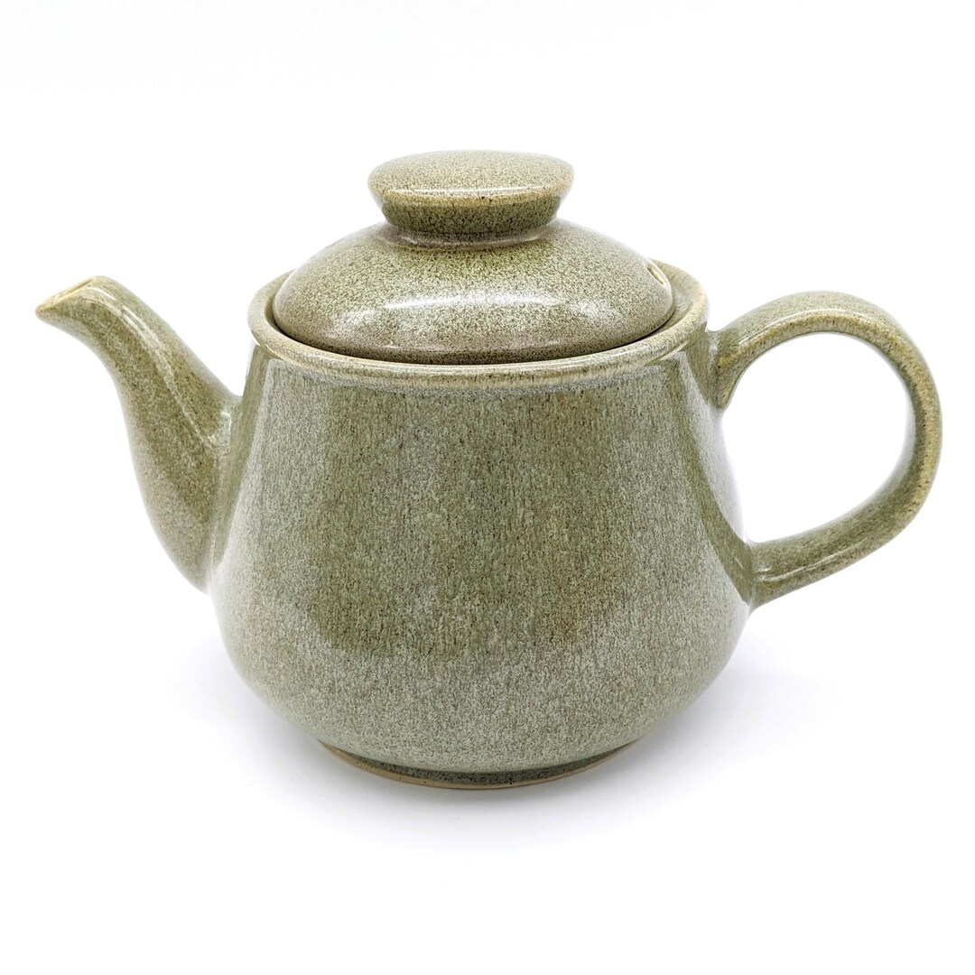 Vintage Sadler Tea Pot Green Stoneware Flecked coffee Pot Ceramic With ...