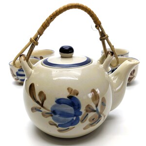 Vintage Feng Cheng Tea Set | Hand Painted Ceramic Teapot With 6 Cups ...