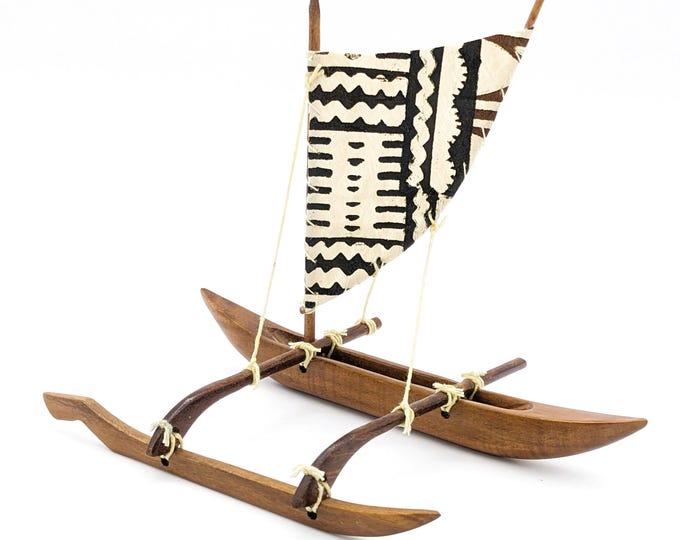 Handmade Outrigger Canoe Made in Hawaii Model | Vintage Koa Wood ...