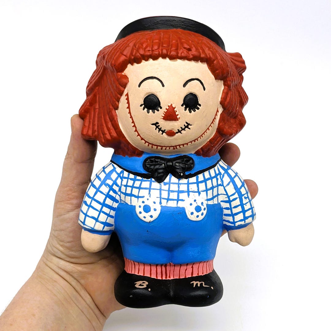Vintage Raggedy Ann and Andy Figurine: Hand Painted Ceramic Decor - Etsy