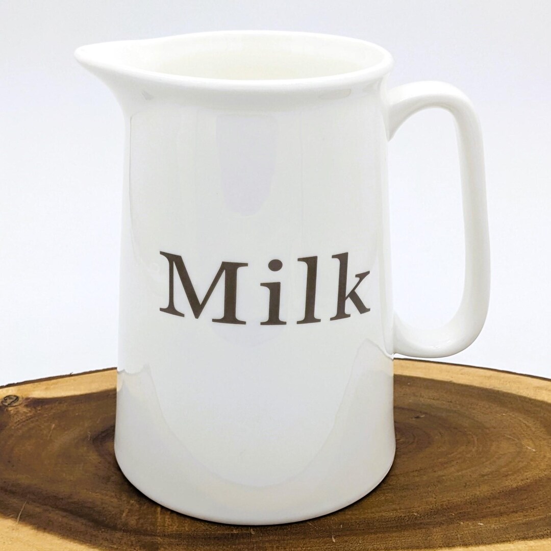 Vintage Ceramic Milk Pitcher White Color | Jug Farmhouse Style for Milk ...