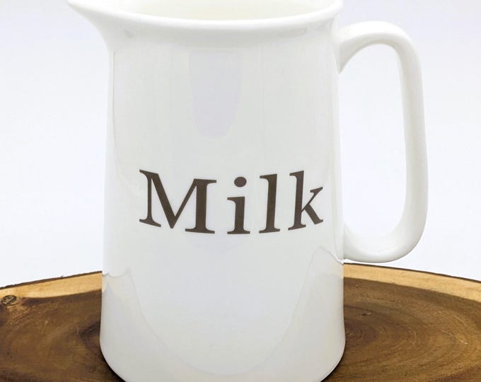 Vintage Ceramic Milk Pitcher White Color | Jug Farmhouse Style for Milk ...