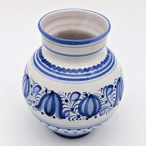 Cute Vintage Vase From Modra Slovakia Studio Pottery Blue and White 6.7 ...