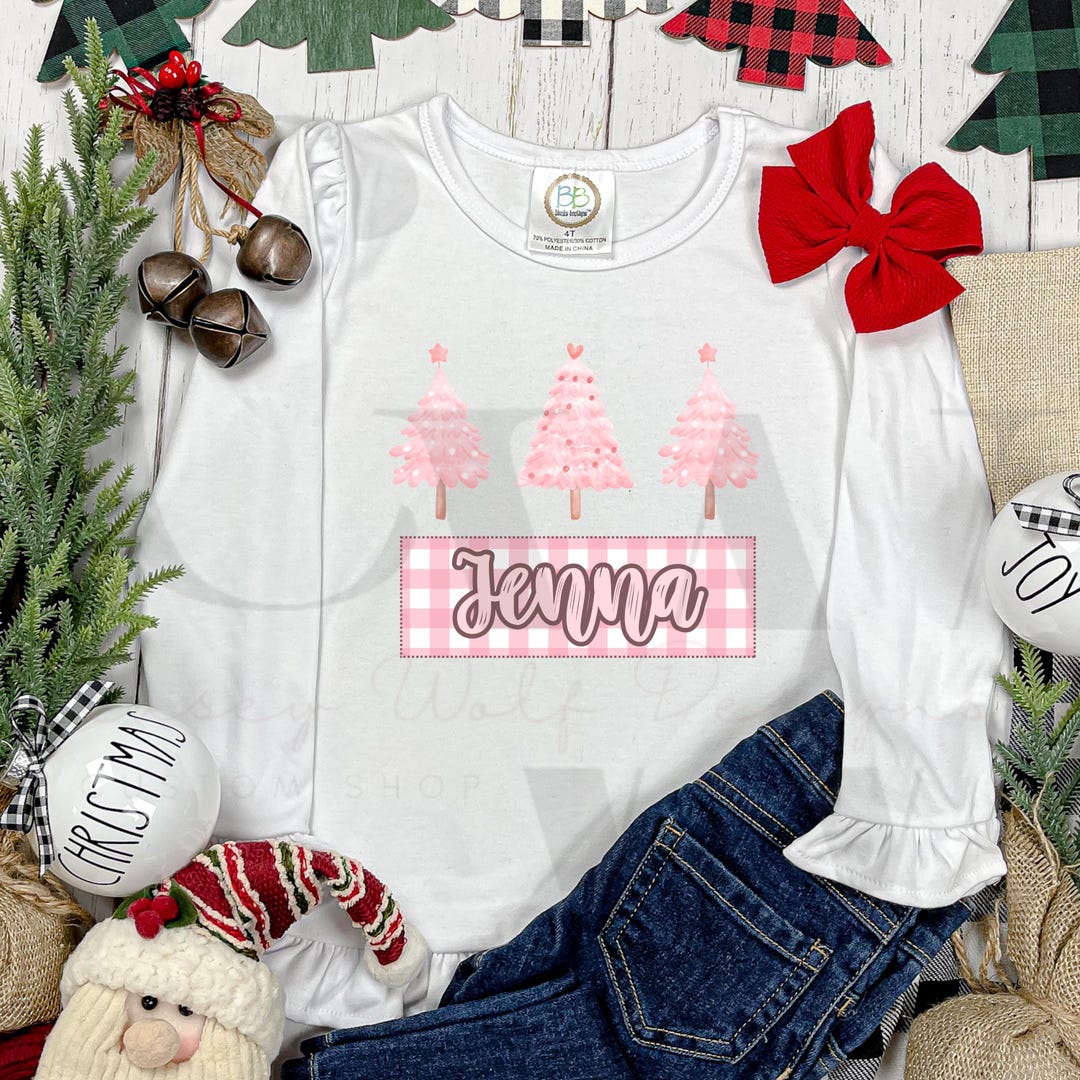 Pink Christmas Trees PNG: Preppy Holiday Digital Download - Etsy
