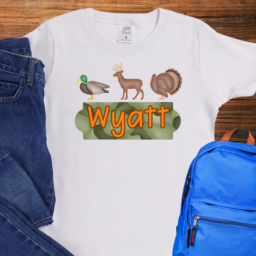 Personalized BOYS Boutique Style Hunting Animals Shirt With Faux ...