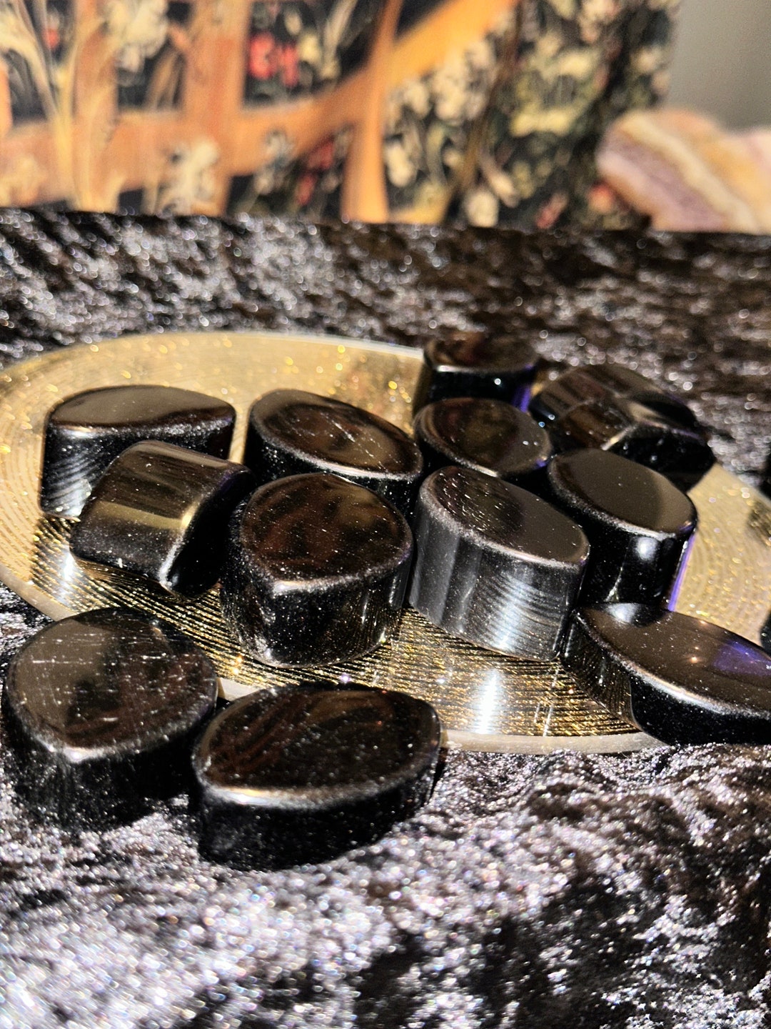 1.5 Inch to 1.75 Inch Obsidian Good Luck Palm Stone - Etsy