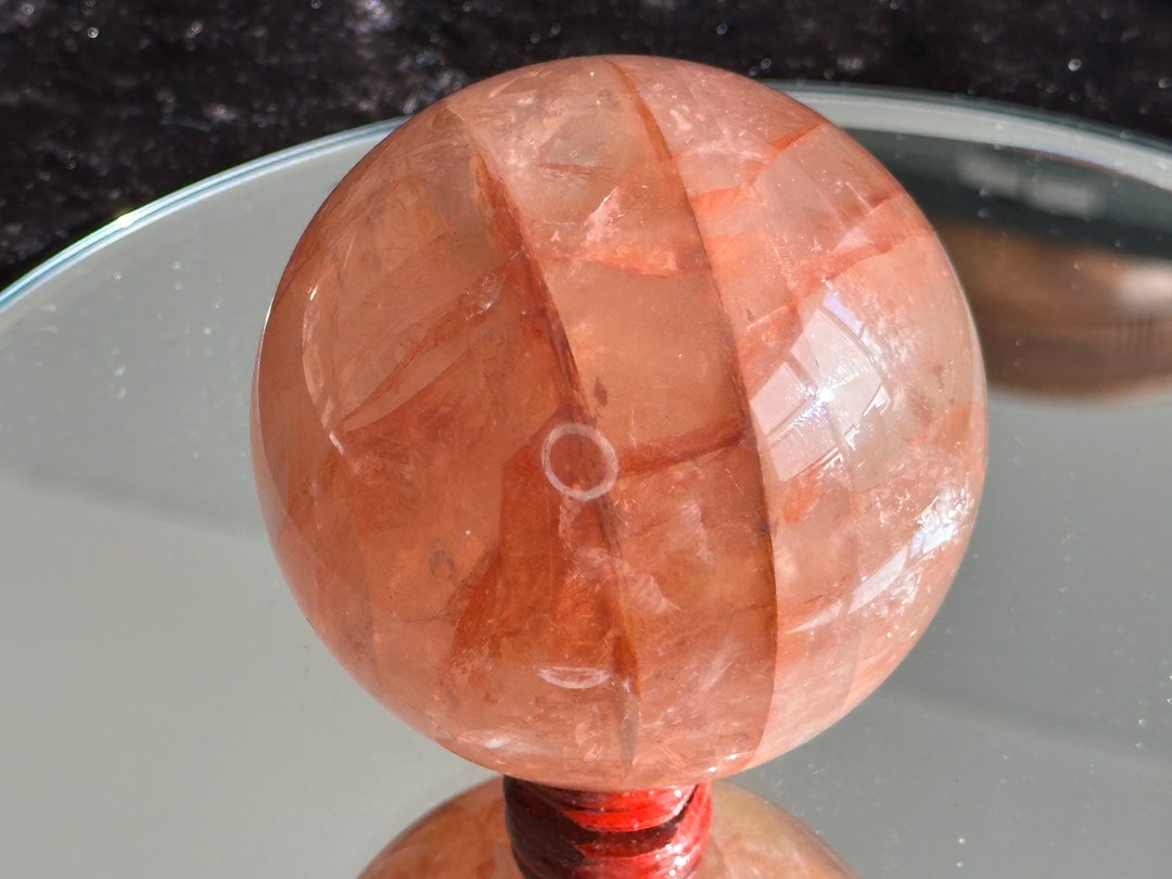 Large Fire Quartz Sphere With Vibrant Markings - Etsy