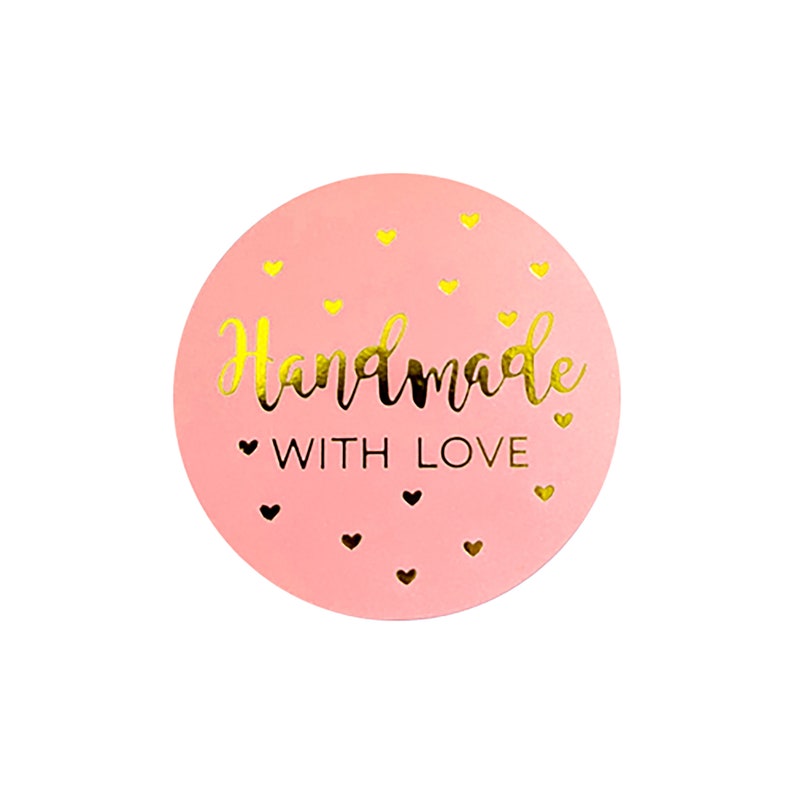 3.8cm Handmade With Love Stickers Labels Large Round for Crafts Paper ...