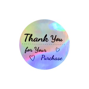 3.8cm Holographic Various Thank You Stickers Labels Large Round for ...