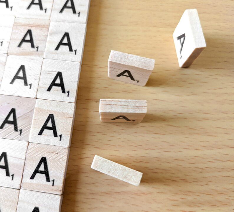 Wooden Alphabet Scrabble Wood Letter Tiles for Scrapbooking Handcraft ...