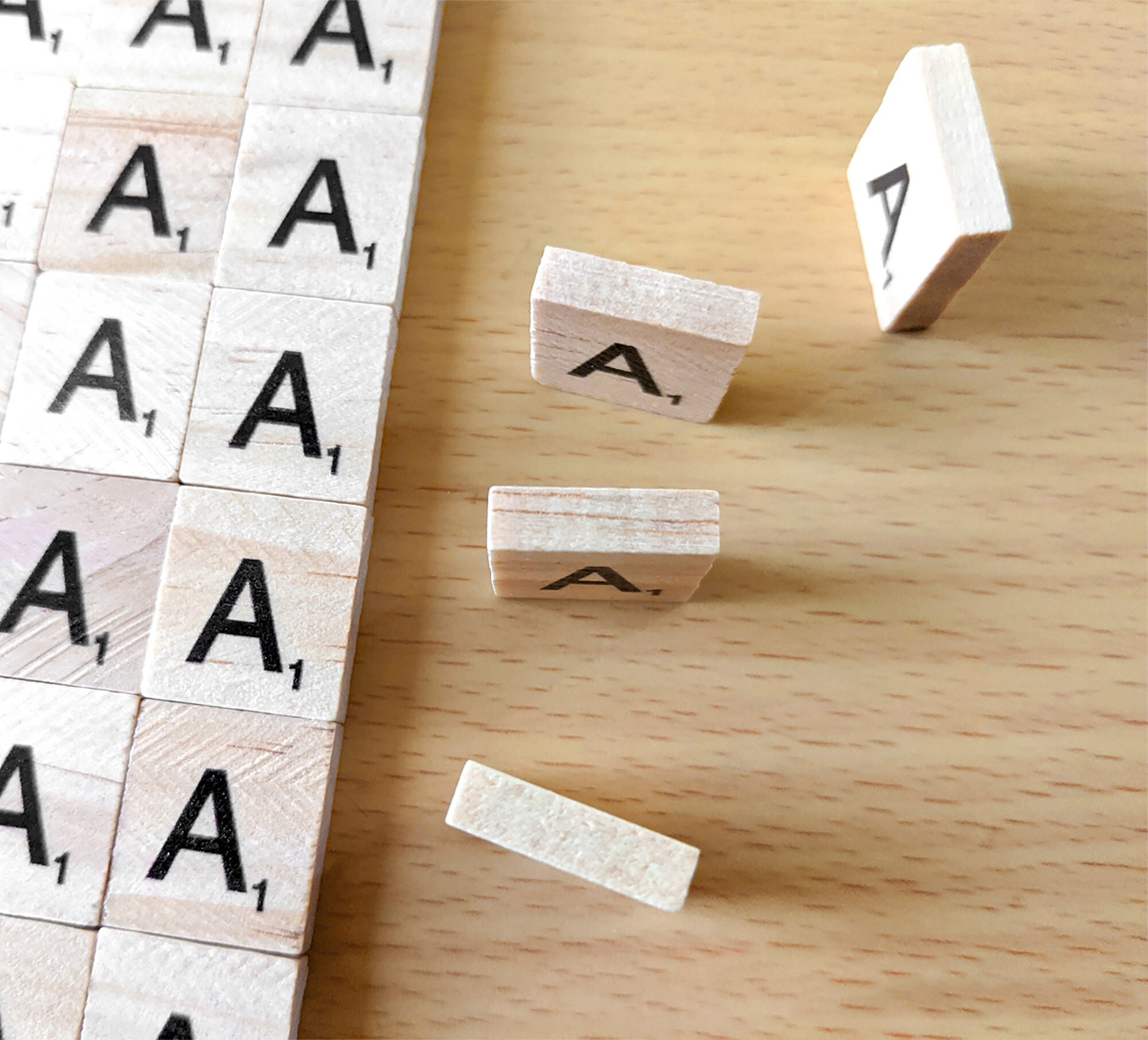 Wooden Alphabet Scrabble Wood Letter Tiles for Scrapbooking Handcraft ...