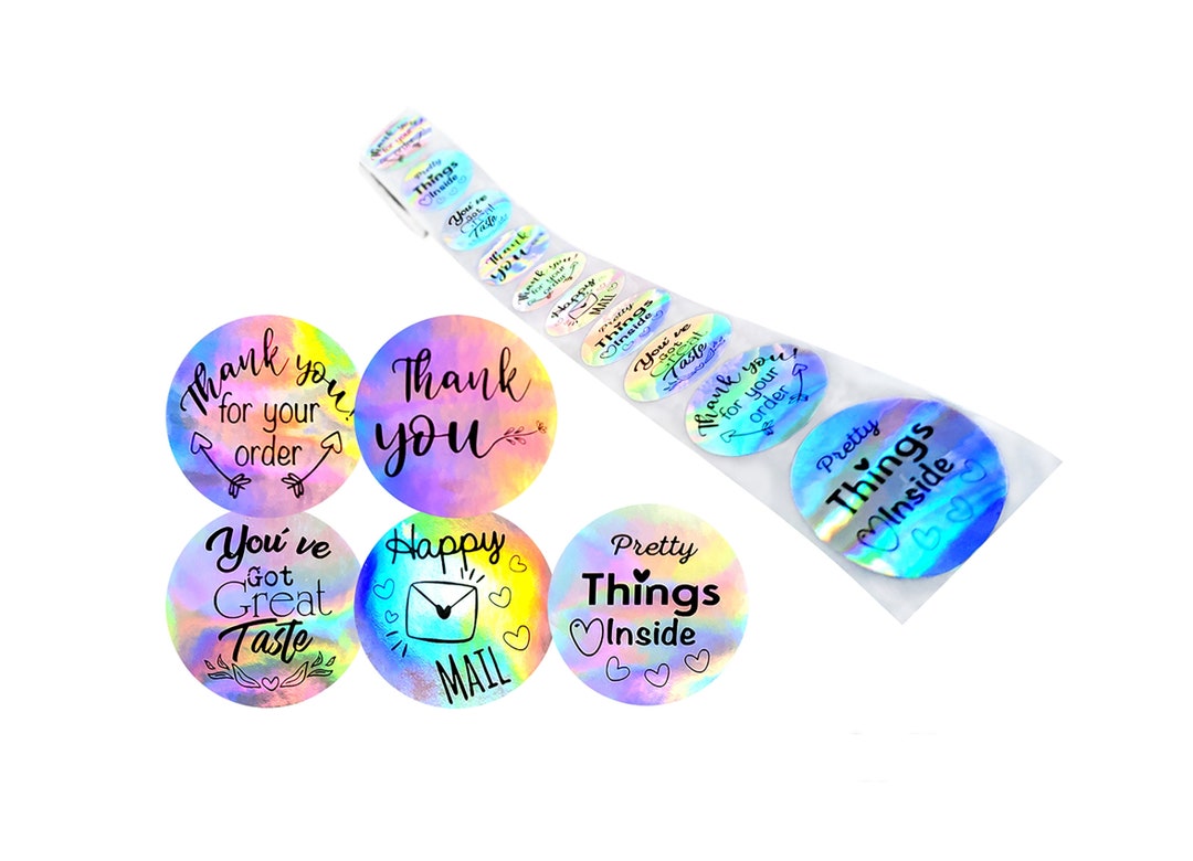 3.8cm Holographic Various Thank You for Your Purchase Stickers Labels ...