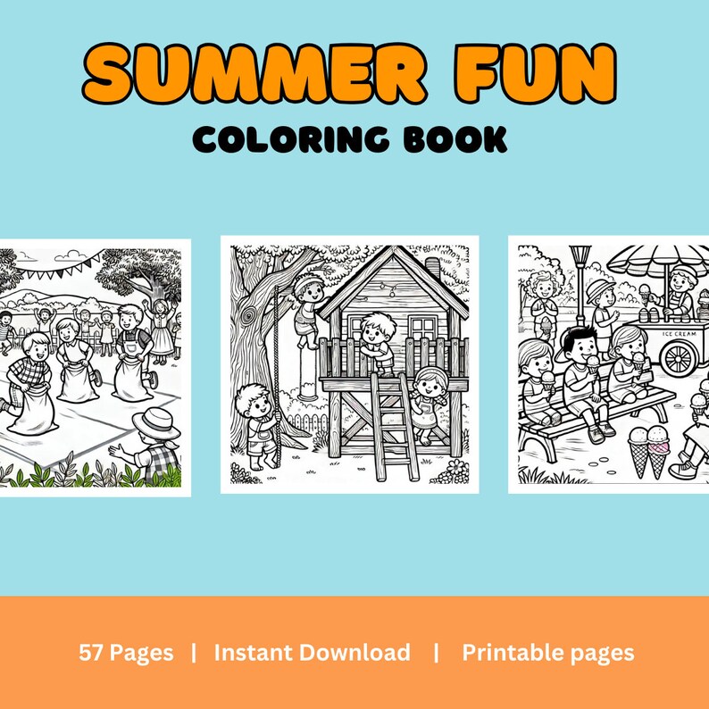 57 Summer Fun Coloring Pages, Kid’s Coloring Pages, Printable Coloring ...