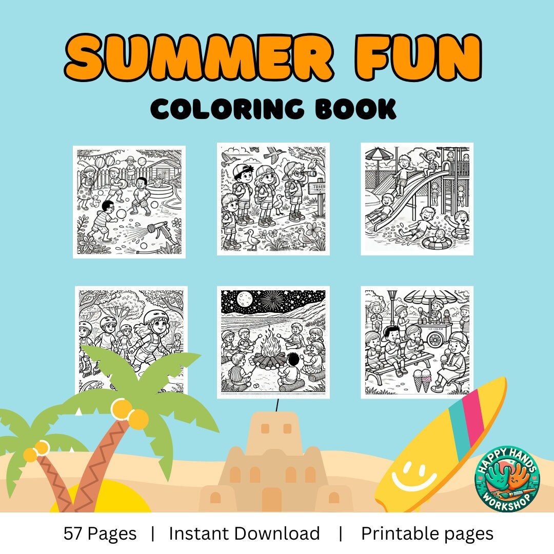 57 Summer Fun Coloring Pages, Kid’s Coloring Pages, Printable Coloring ...