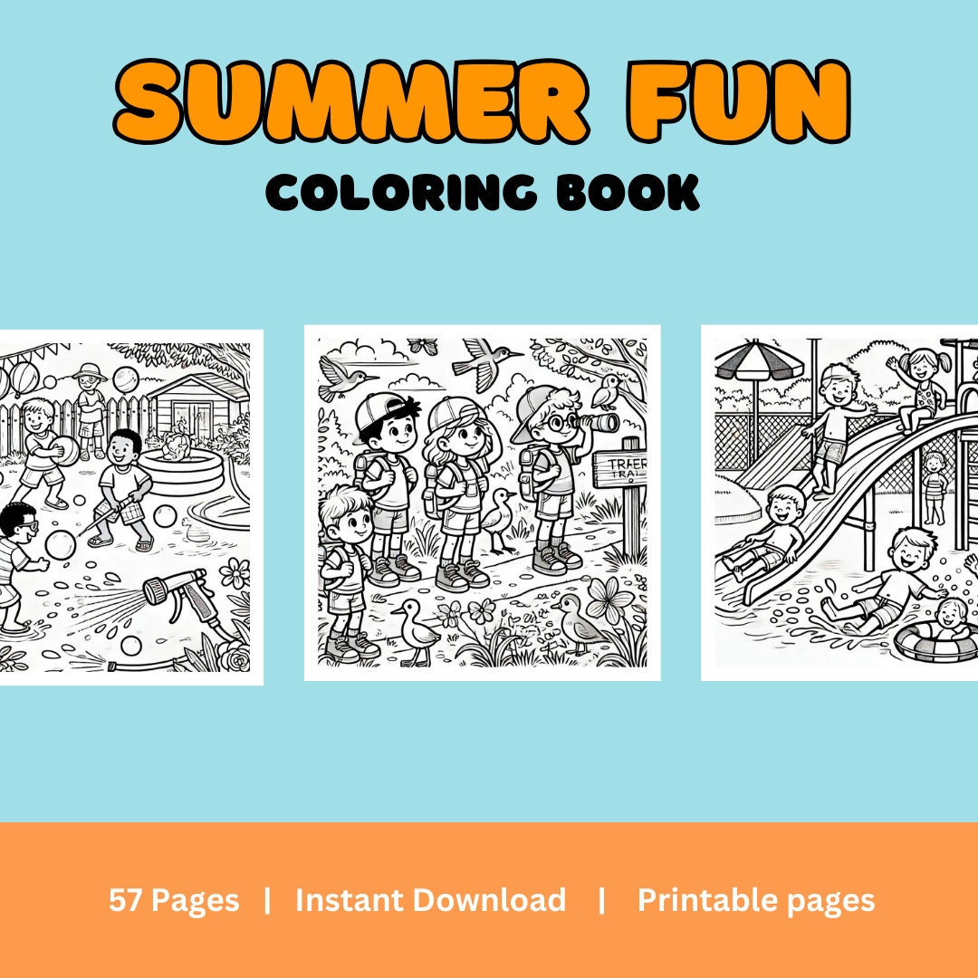 57 Summer Fun Coloring Pages, Kid’s Coloring Pages, Printable Coloring ...