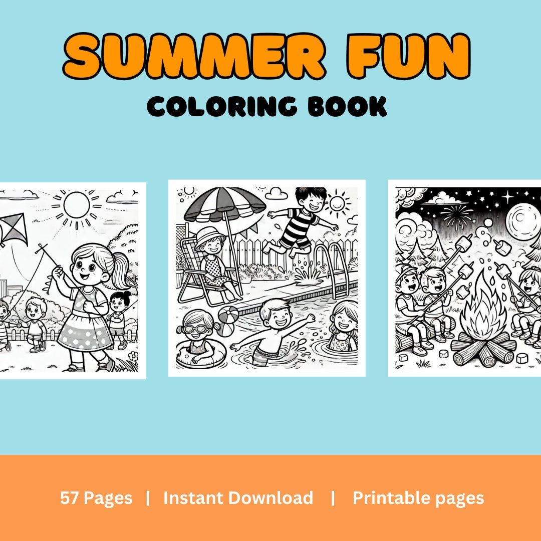 57 Summer Fun Coloring Pages, Kid’s Coloring Pages, Printable Coloring ...