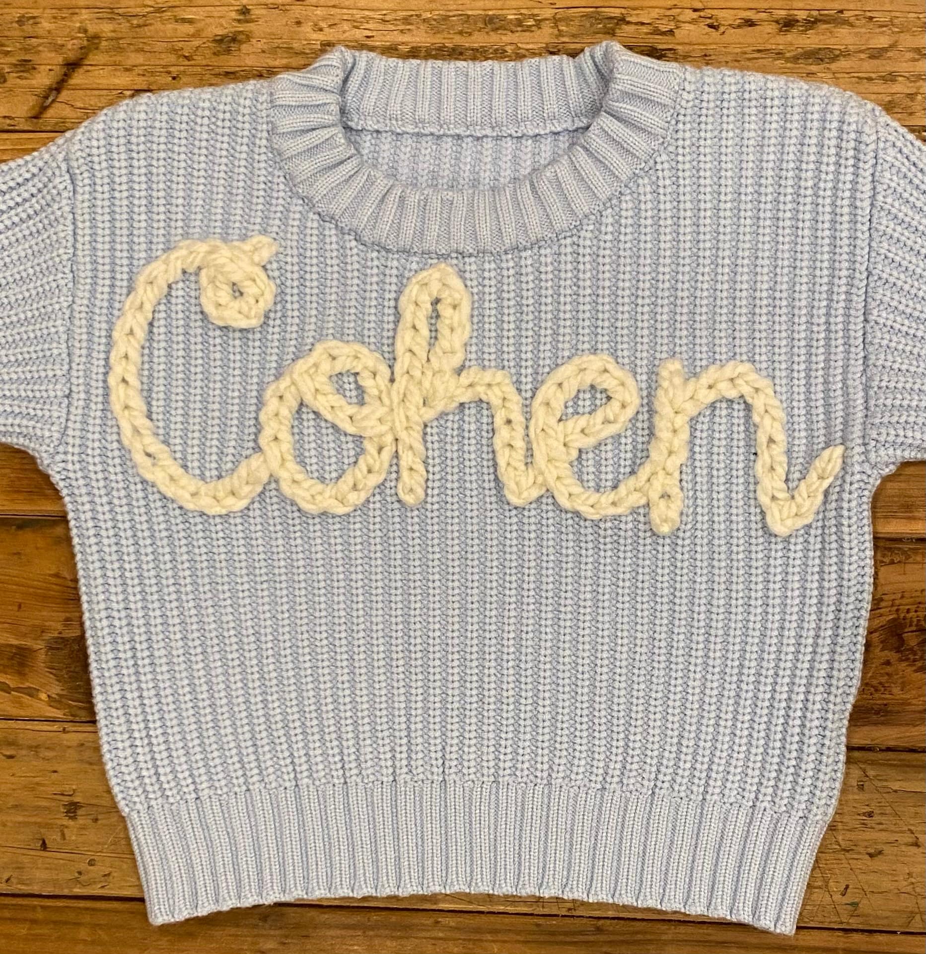 Hand Embroidered Custom Name Sweater - Etsy