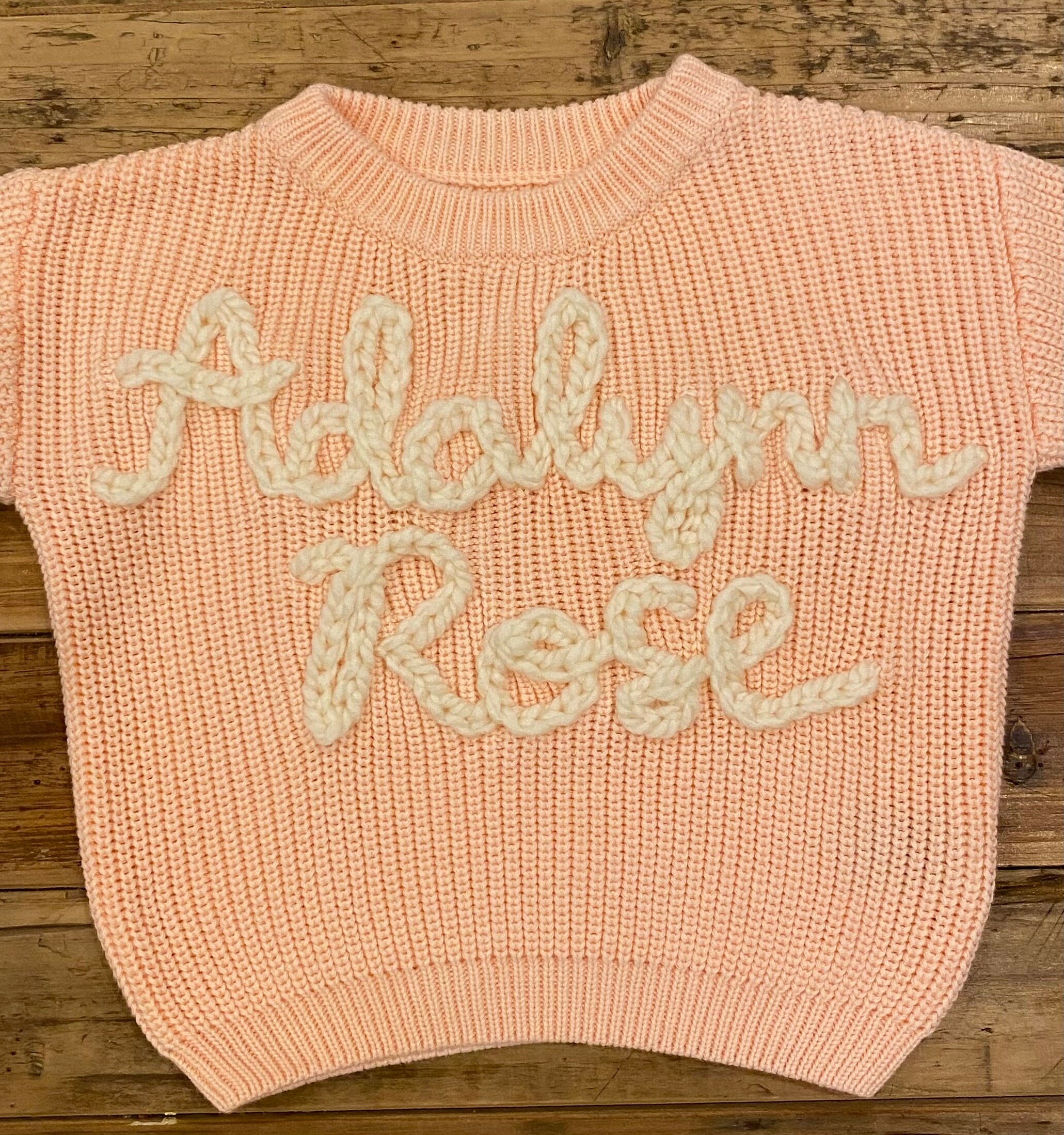 Hand Embroidered Custom Name Sweater - Etsy