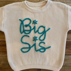 Hand Embroidered Custom Name Sweater - Etsy