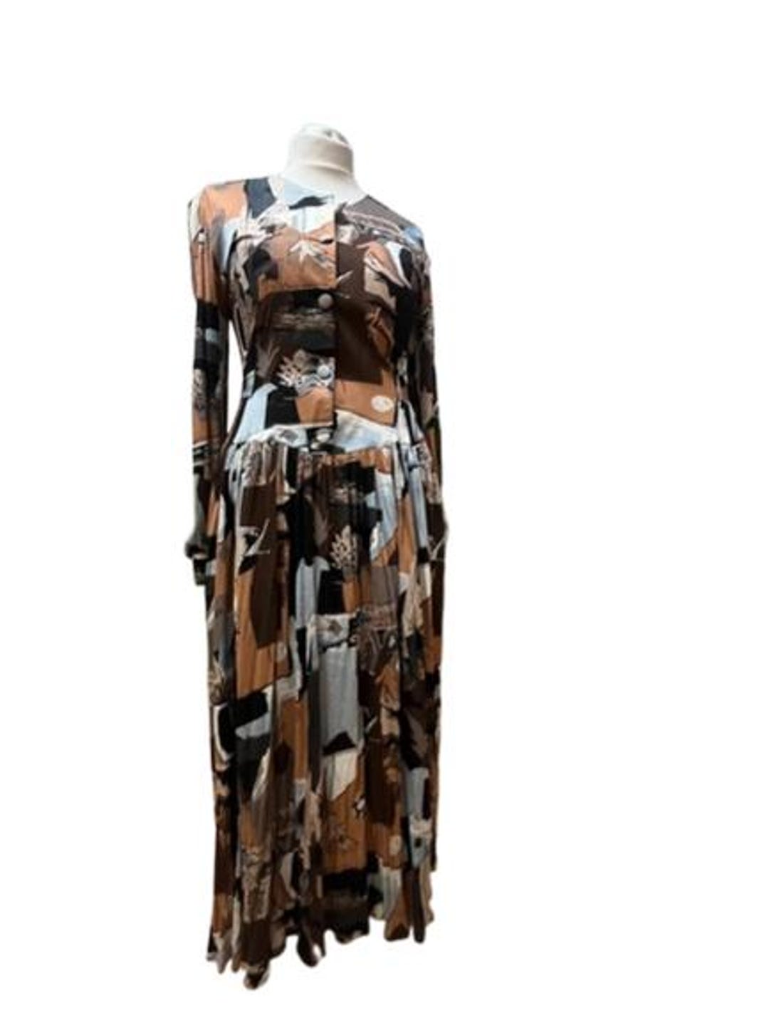 Vintage 90s Long Maxi Patchwork Dress Buttoned Dress Grunge Wild West ...