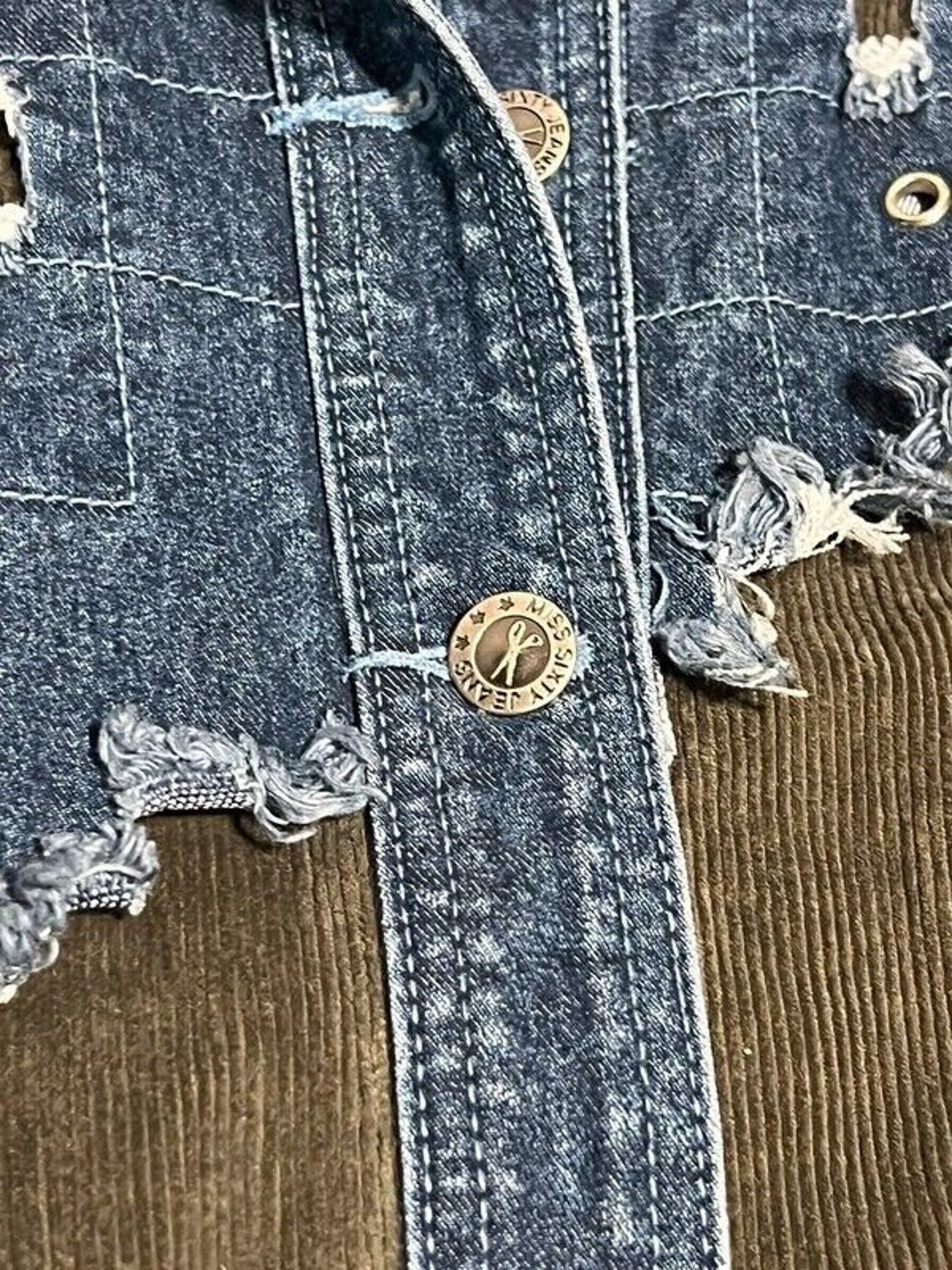 Vintage Y2K Miss Sixty Outfit 2000s Denim Jacket and Wide Leg Pants Set ...