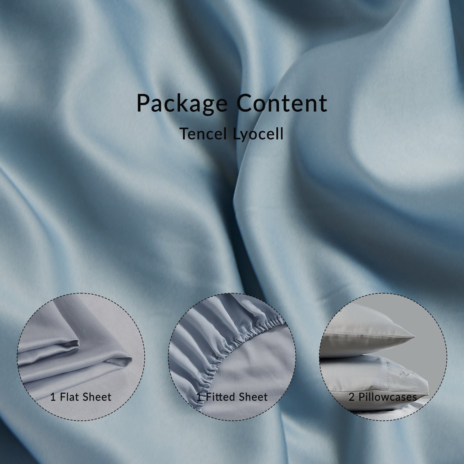 Netbors Luxury 4pc Tencel Lyocell Sheet Set Silky Soft Eucalyptus ...