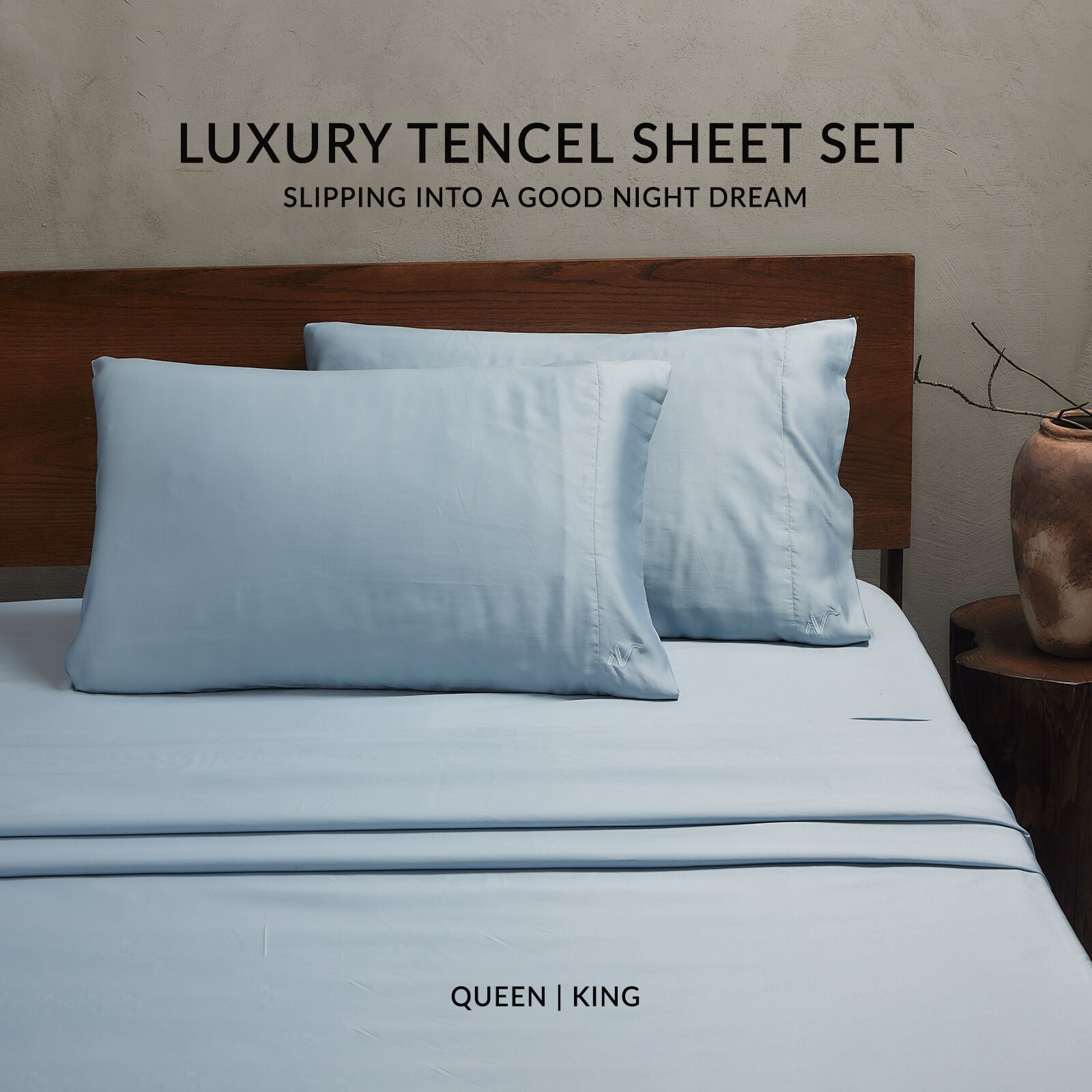 Netbors Luxury 4pc Tencel Lyocell Sheet Set Silky Soft Eucalyptus ...