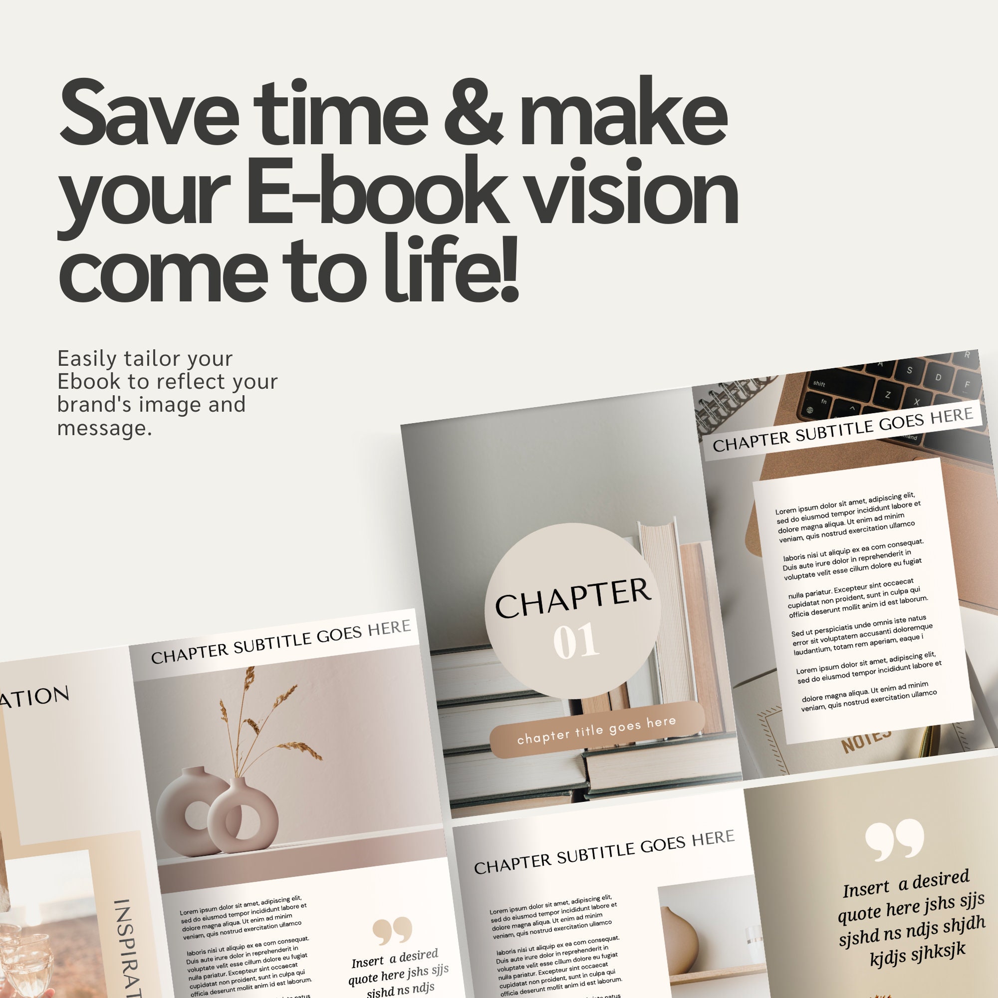 Ebook Template Canva Workbook Template Canva Neutral Tone - Etsy