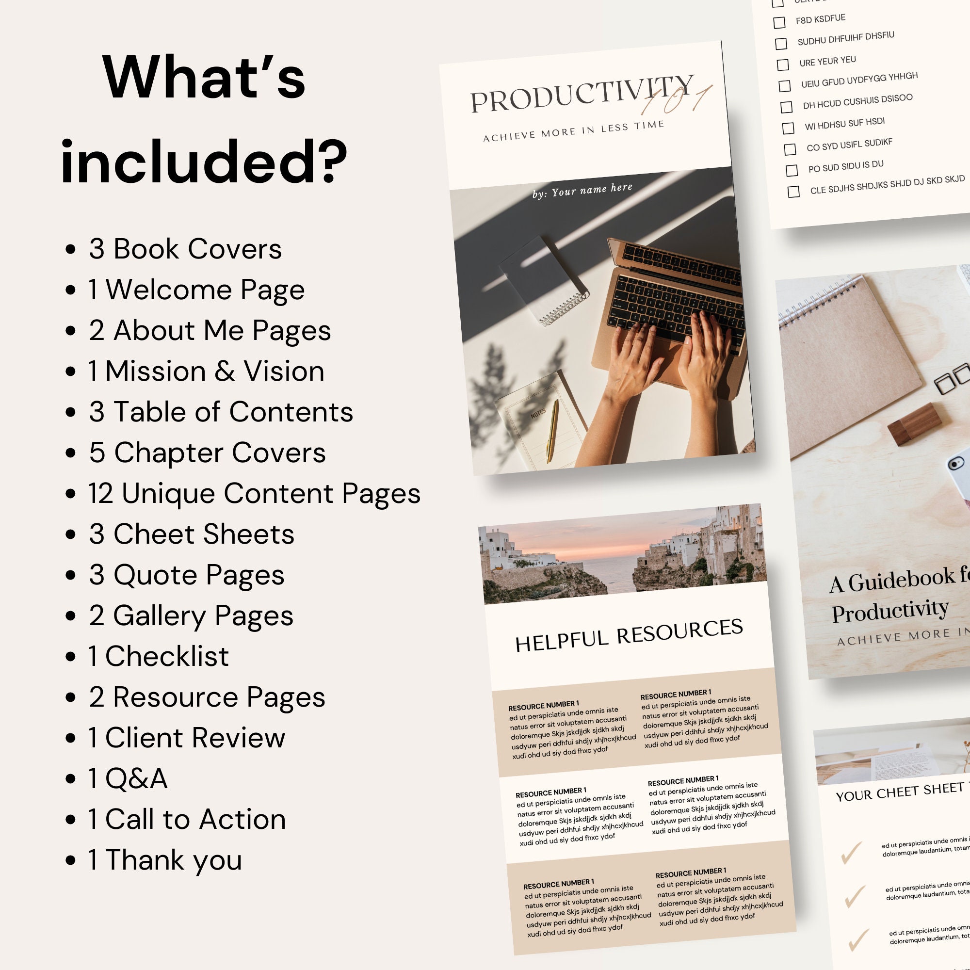 Ebook Template Canva Workbook Template Canva Neutral Tone - Etsy