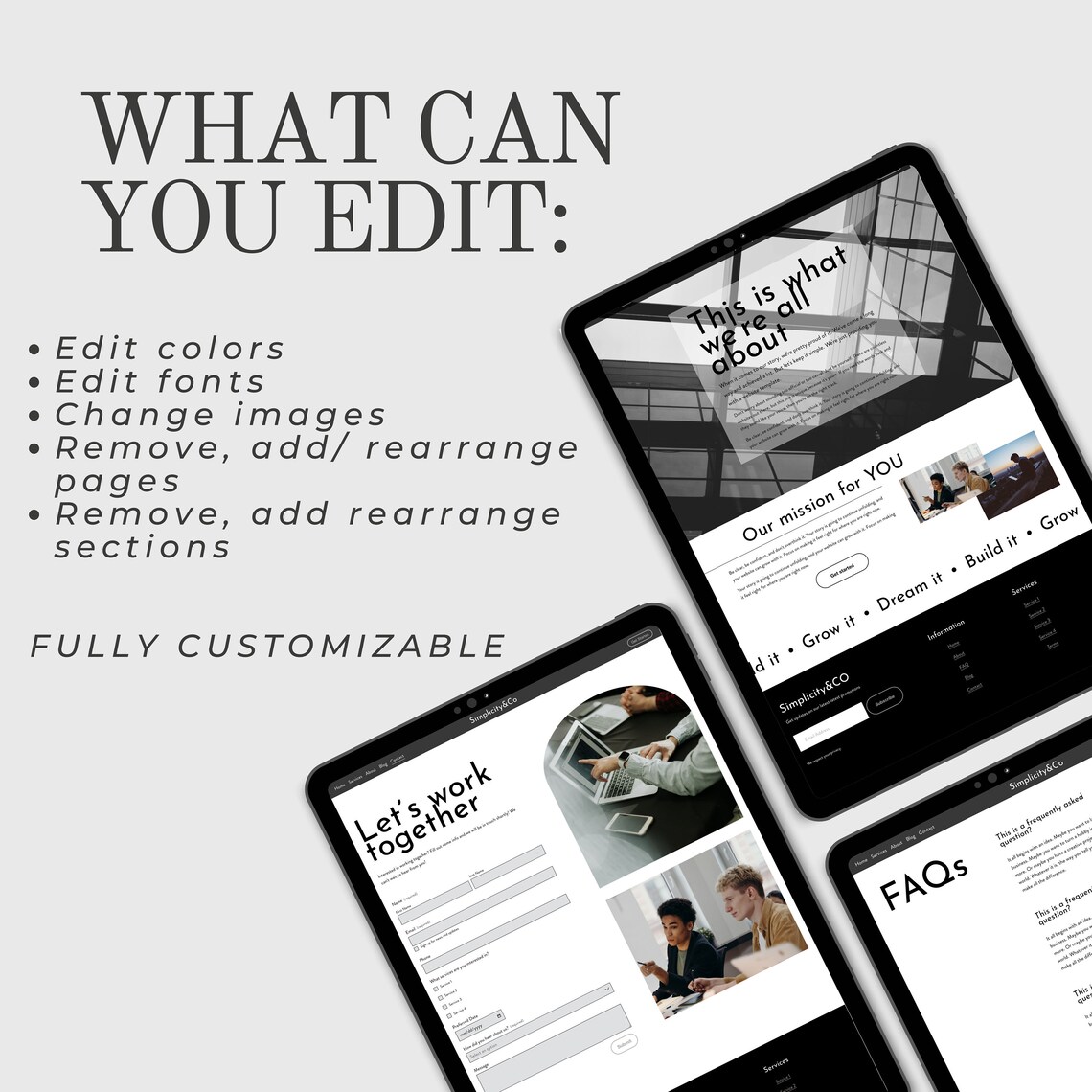 Squarespace Template, Minimalist Website, Squarespace Website Template ...