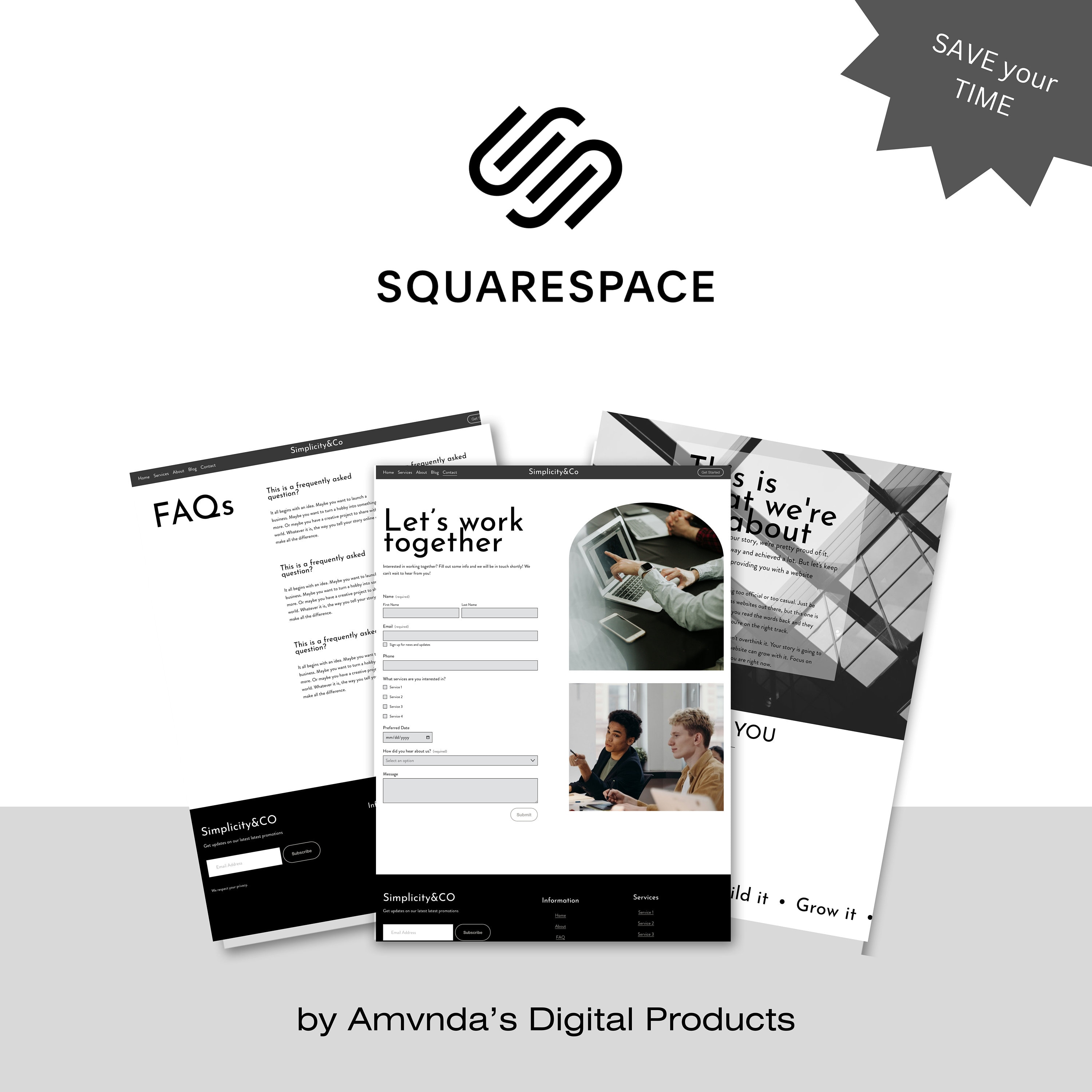 Squarespace Template, Minimalist Website, Squarespace Website Template ...