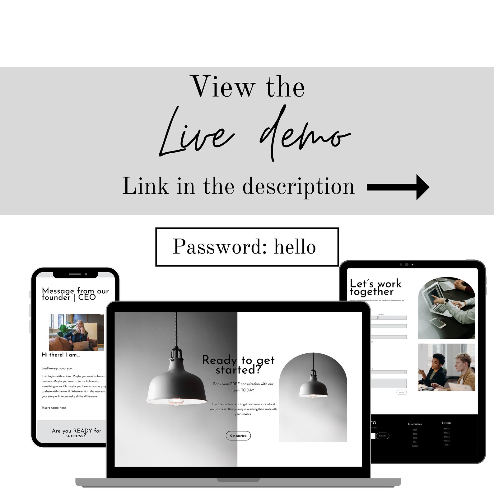 Squarespace Template, Minimalist Website, Squarespace Website Template ...