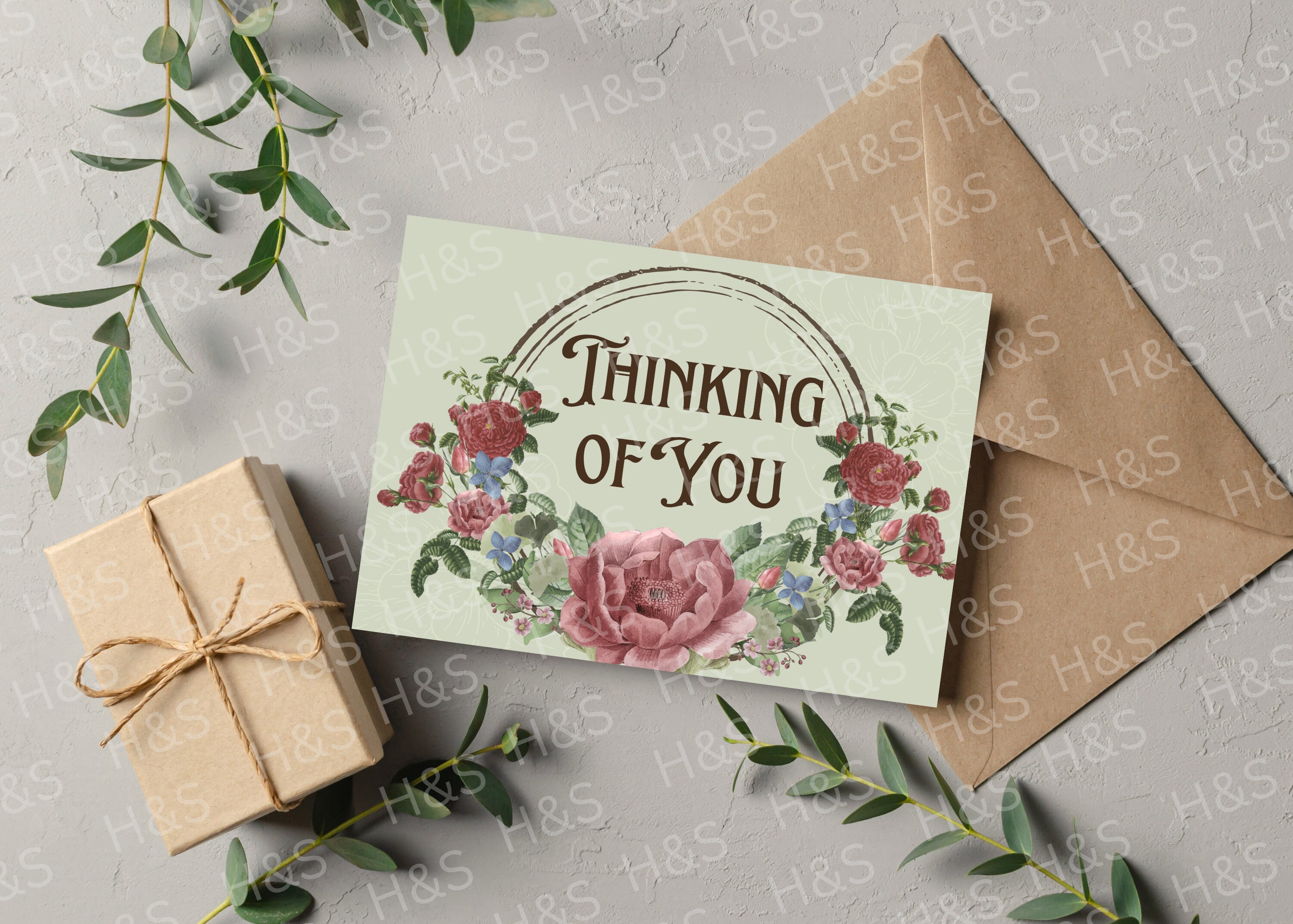 Printable Thinking of You Card Pack, Vintage Rose Thinking of You Card ...