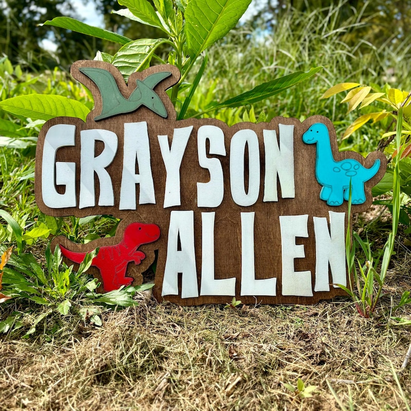 Dinosaur Wood Sign - Etsy