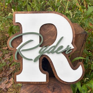 Western Theme Letter Name Sign Nursery Wall Decor Hospital Door Hanger ...