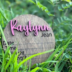 Newborn Baby Name Signs With Birth Stats Date Time Length Weight Round ...