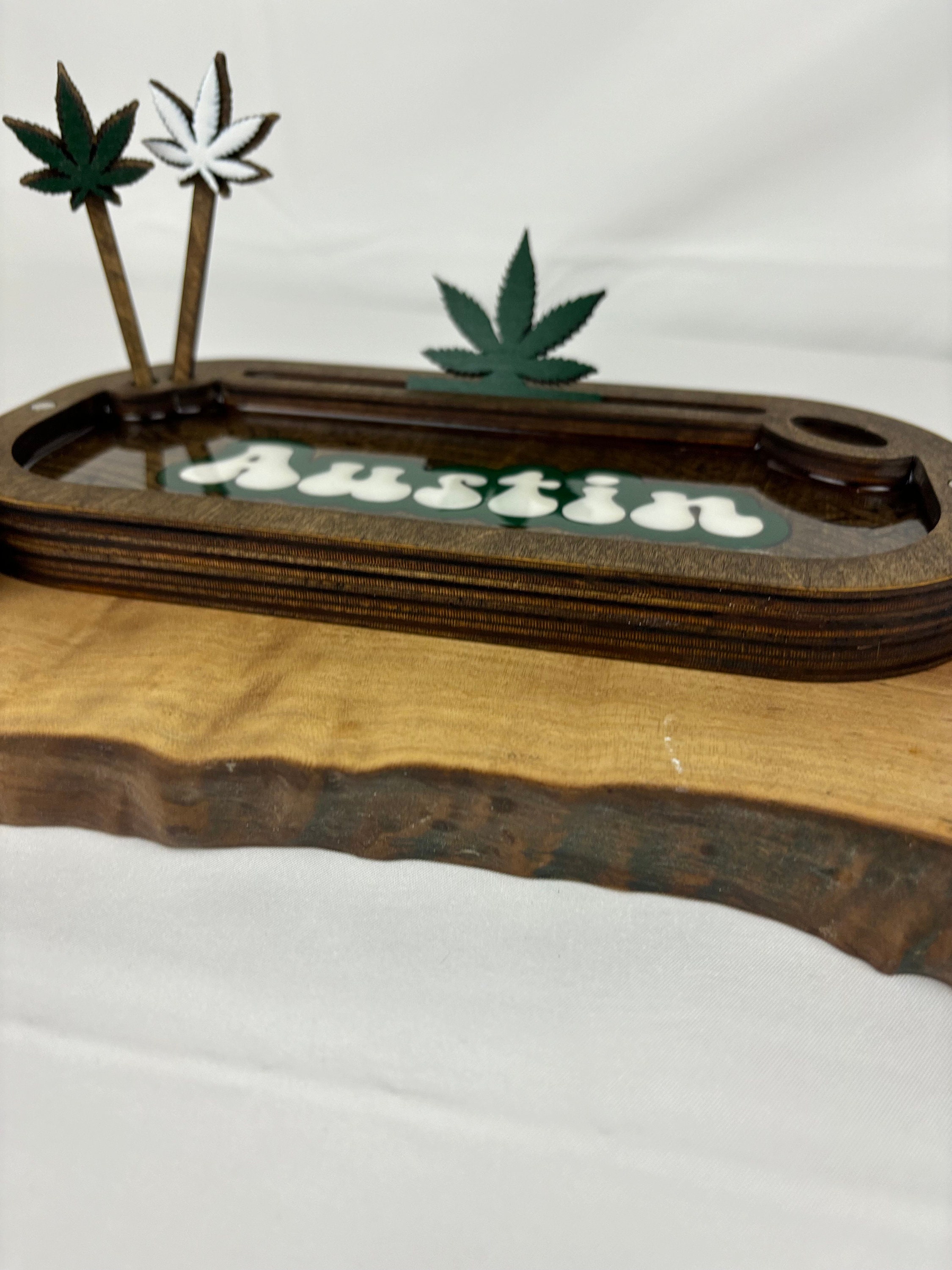 Custom Rolling Tray Set Wood Rolling Trays Personalized Name Trays for Rolling for Men Lighter ...