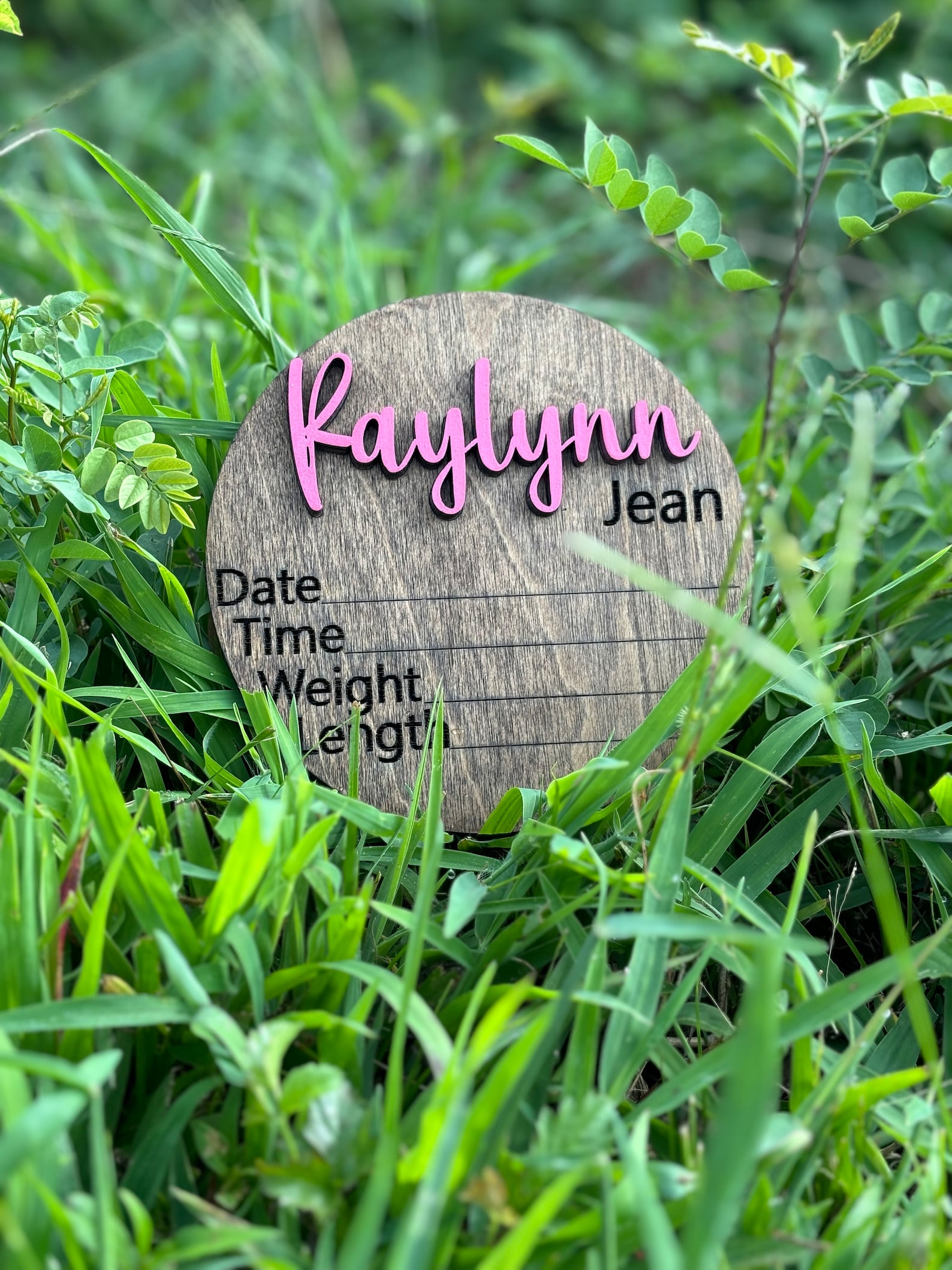 Newborn Baby Name Signs With Birth Stats Date Time Length Weight Round ...