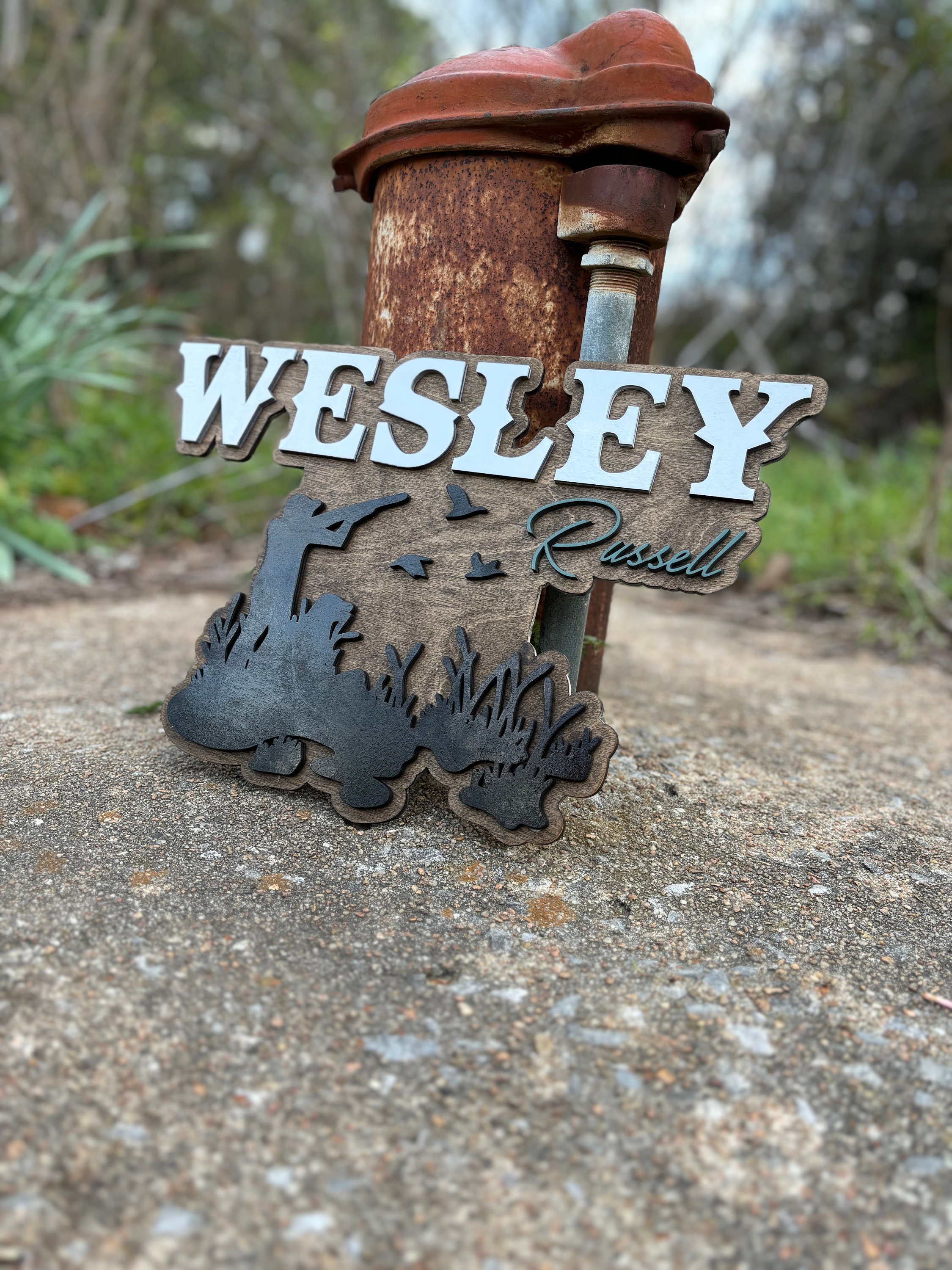 Duck Hunting Name Sign for Boys Room First Middle Name Would Sign for ...